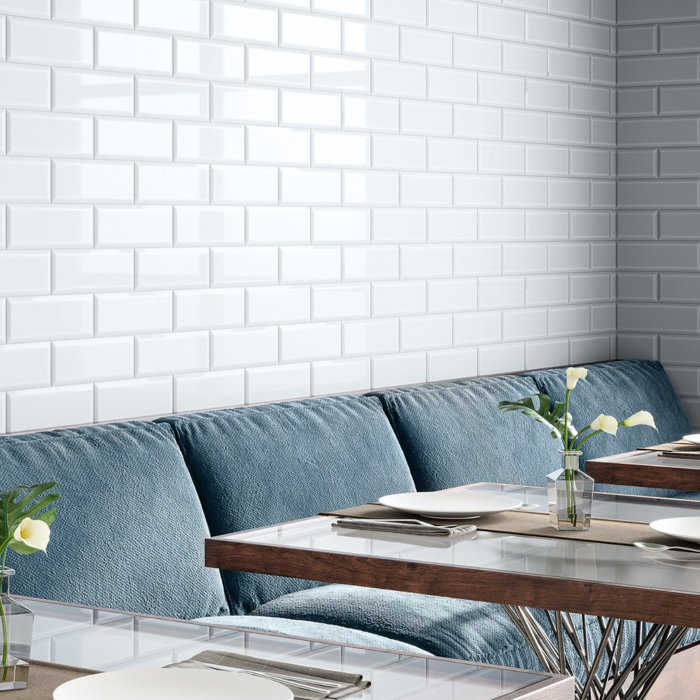 Qube Tiles Eclipse 4" x 12" Beveled Glossy Subway Wall Tile | Wayfair