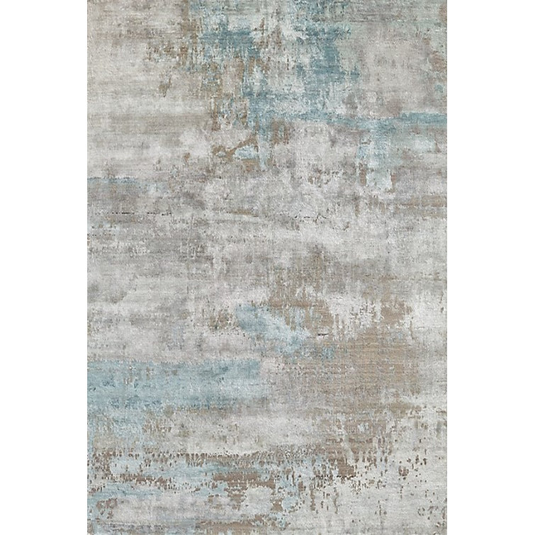 17 Stories Cardi Abstract Gray/Blue Area Rug & Reviews | Wayfair