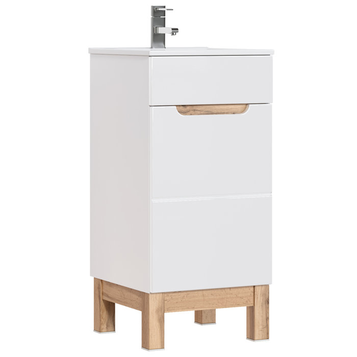 Ebern Designs Eshton 40Cm Single Bathroom Vanity Base Only in White ...