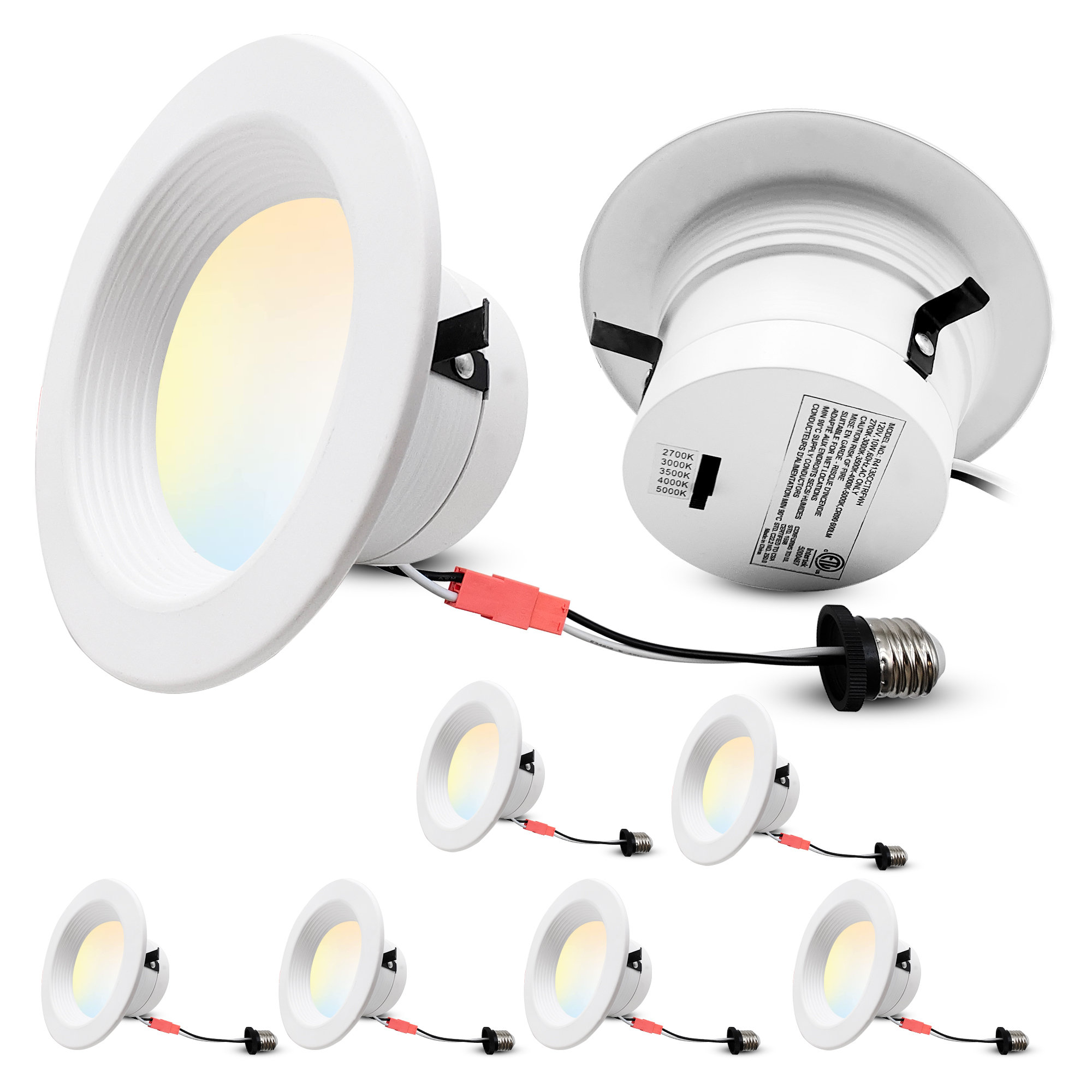 MingBright 4" Tunable CCT 2700K/3000K/3500K/4000K/5000K Remodel IC LED ...
