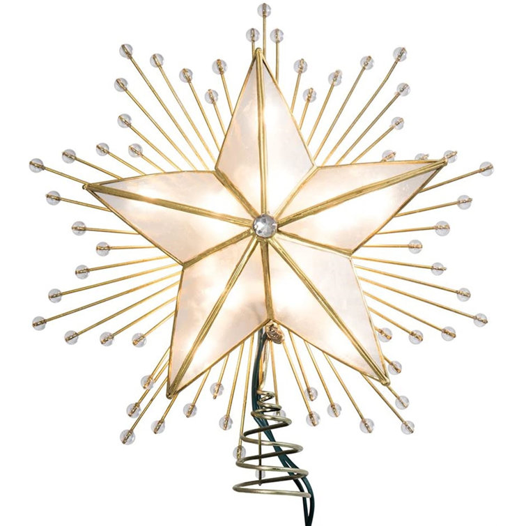 Kurt Adler Capiz Star with Rays and Beads Tree Topper & Reviews | Wayfair