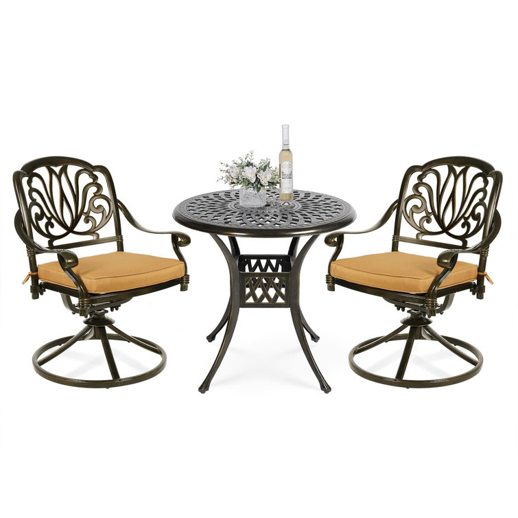 World Menagerie Jayton Round 2 - Person Dining Set with Cushions ...