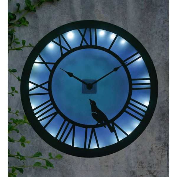 Solar-powered-outdoor-clock | Wayfair