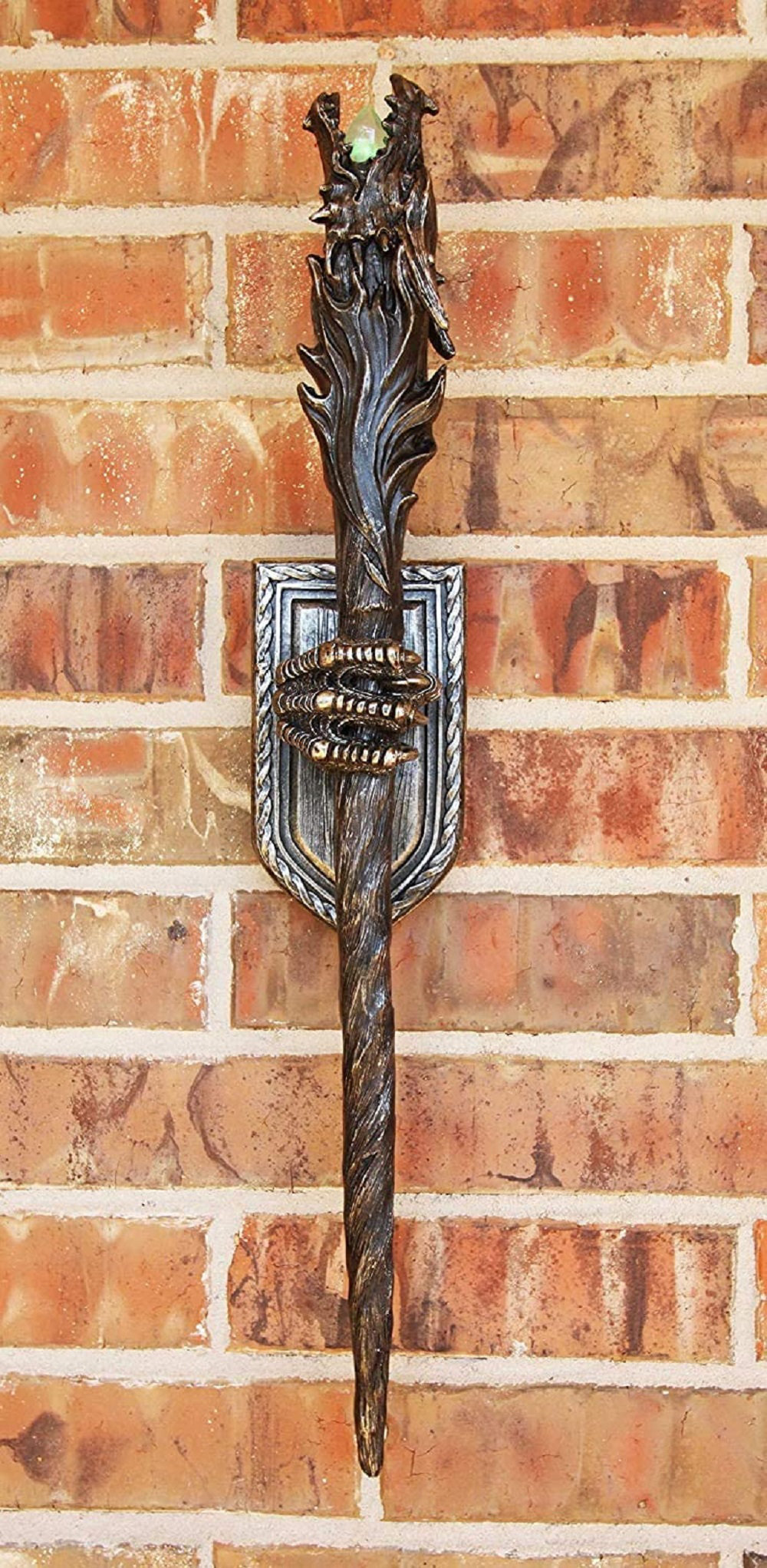 Trinx Ebros Medieval Dungeon Dragon Head Scepter Orb Torch 23.5"L With ...