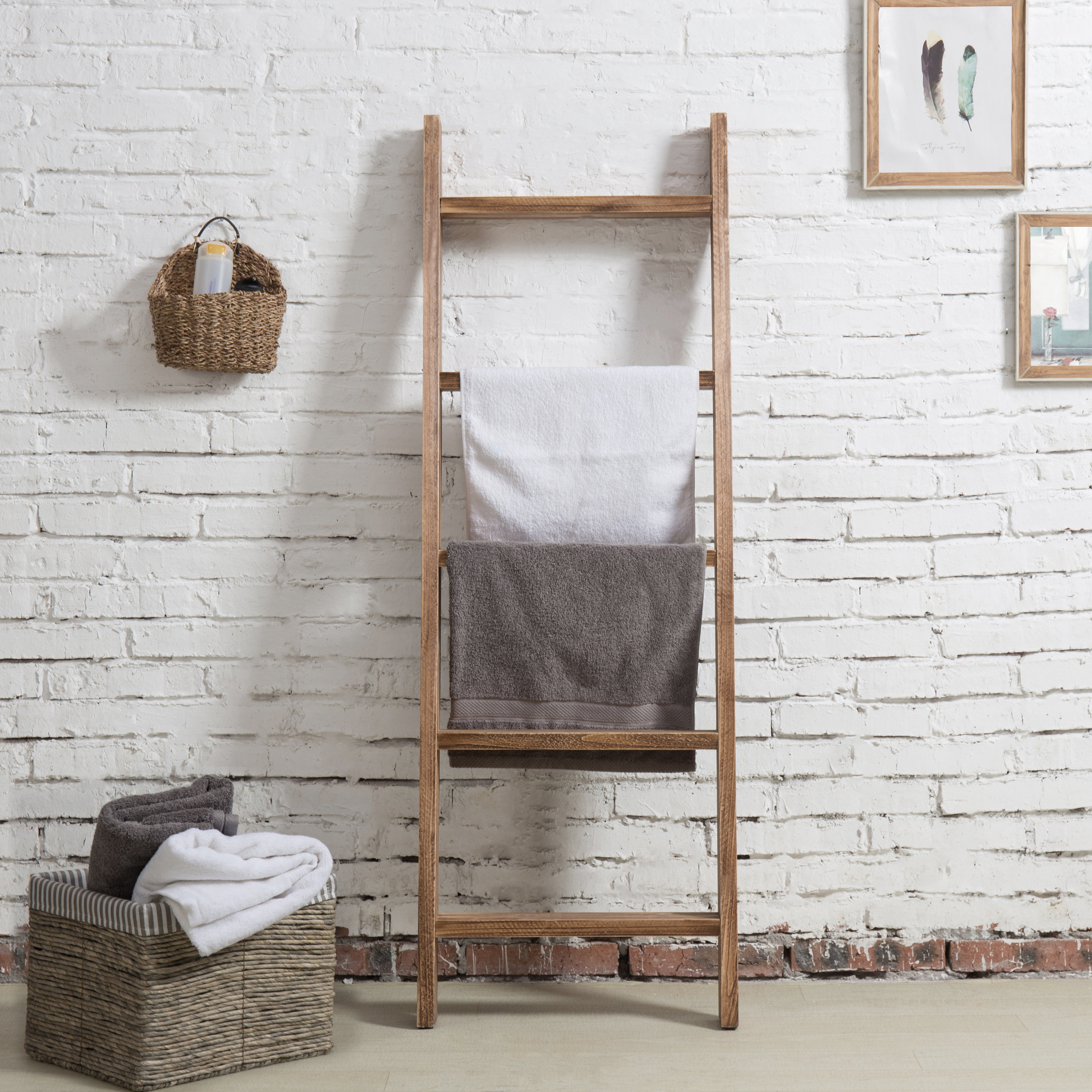 Gracie Oaks 54'' Tall Solid Wood Blanket Ladder & Reviews | Wayfair