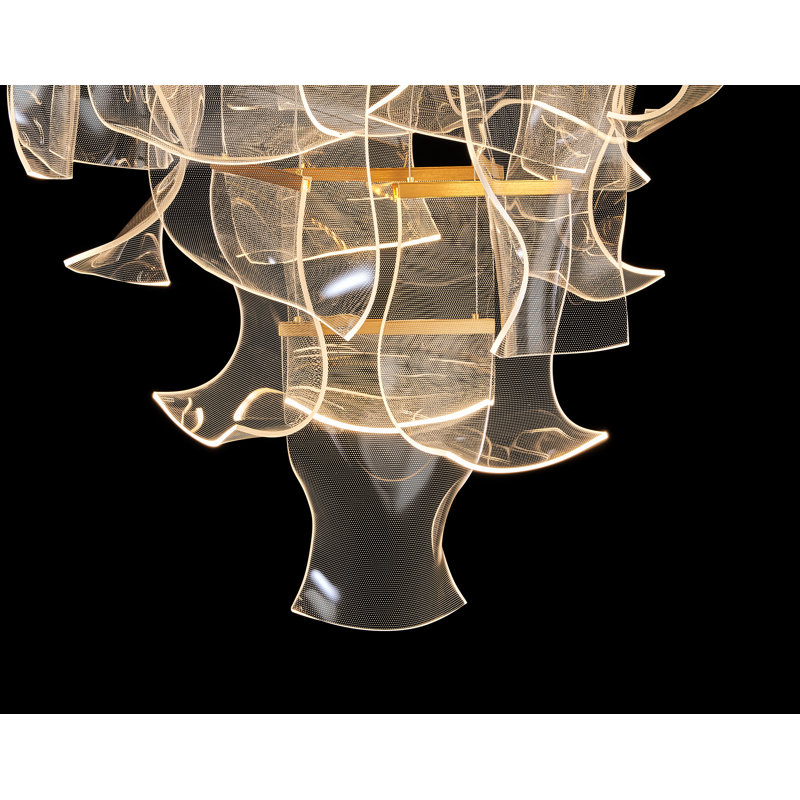 Orren Ellis Omicron 24 - Light Acrylic LED Tiered Chandelier | Wayfair