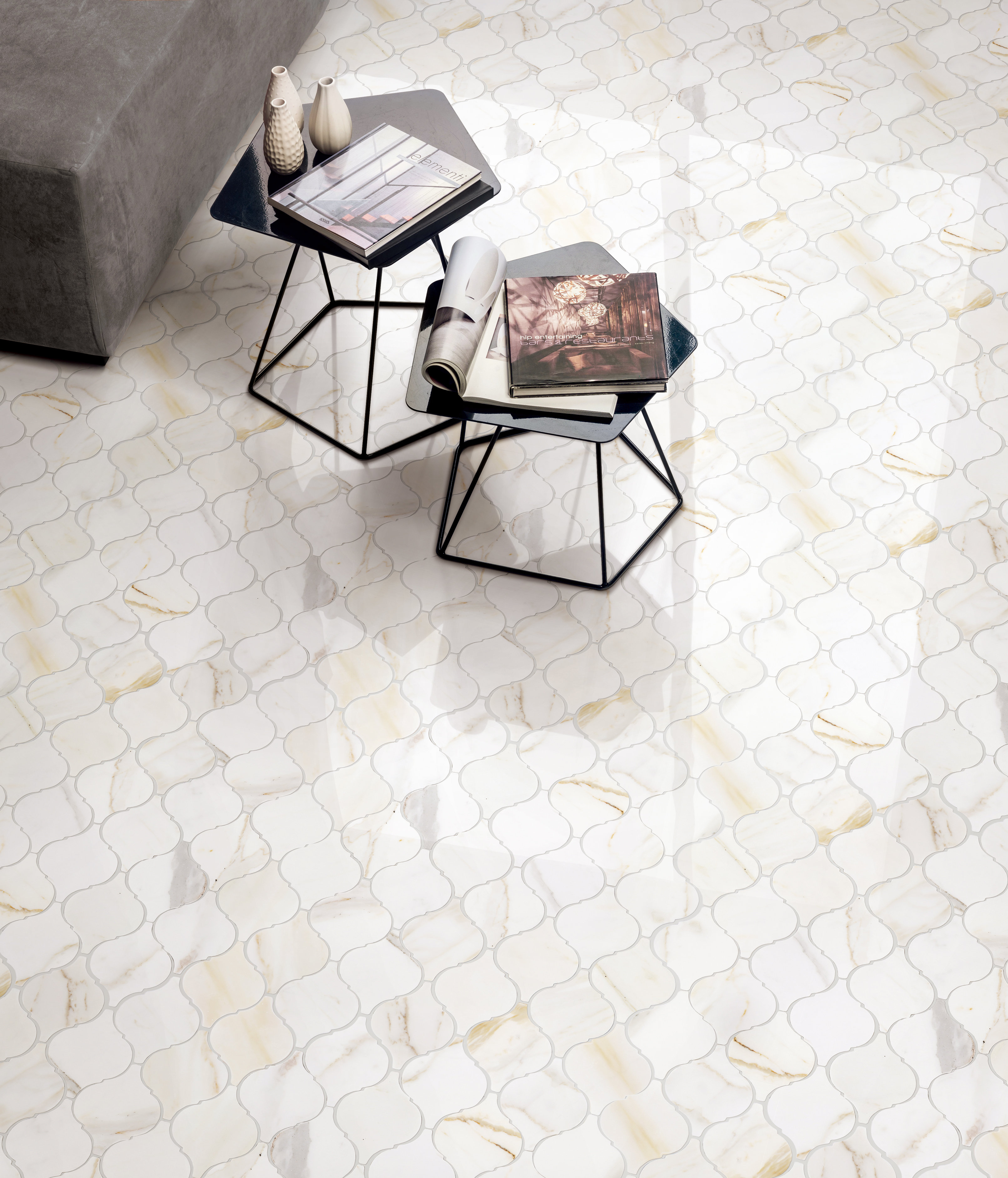 ES Stone 2.5" x 3" Marble Arabesque Mosaic Wall & Floor Tile & Reviews ...