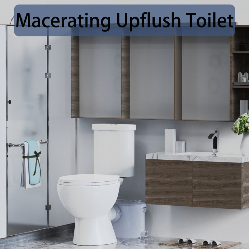 SUPERFLO Macerating Toilet with Upflush Toilet System, 600W Motor, and ...