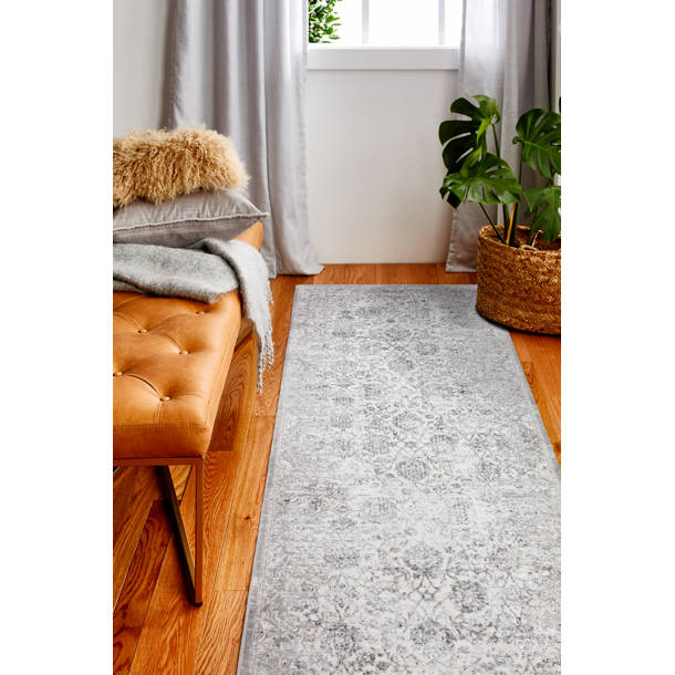 Steelside™ Gideon Performance Ivory/Blue/Gray/Gold Rug | Wayfair