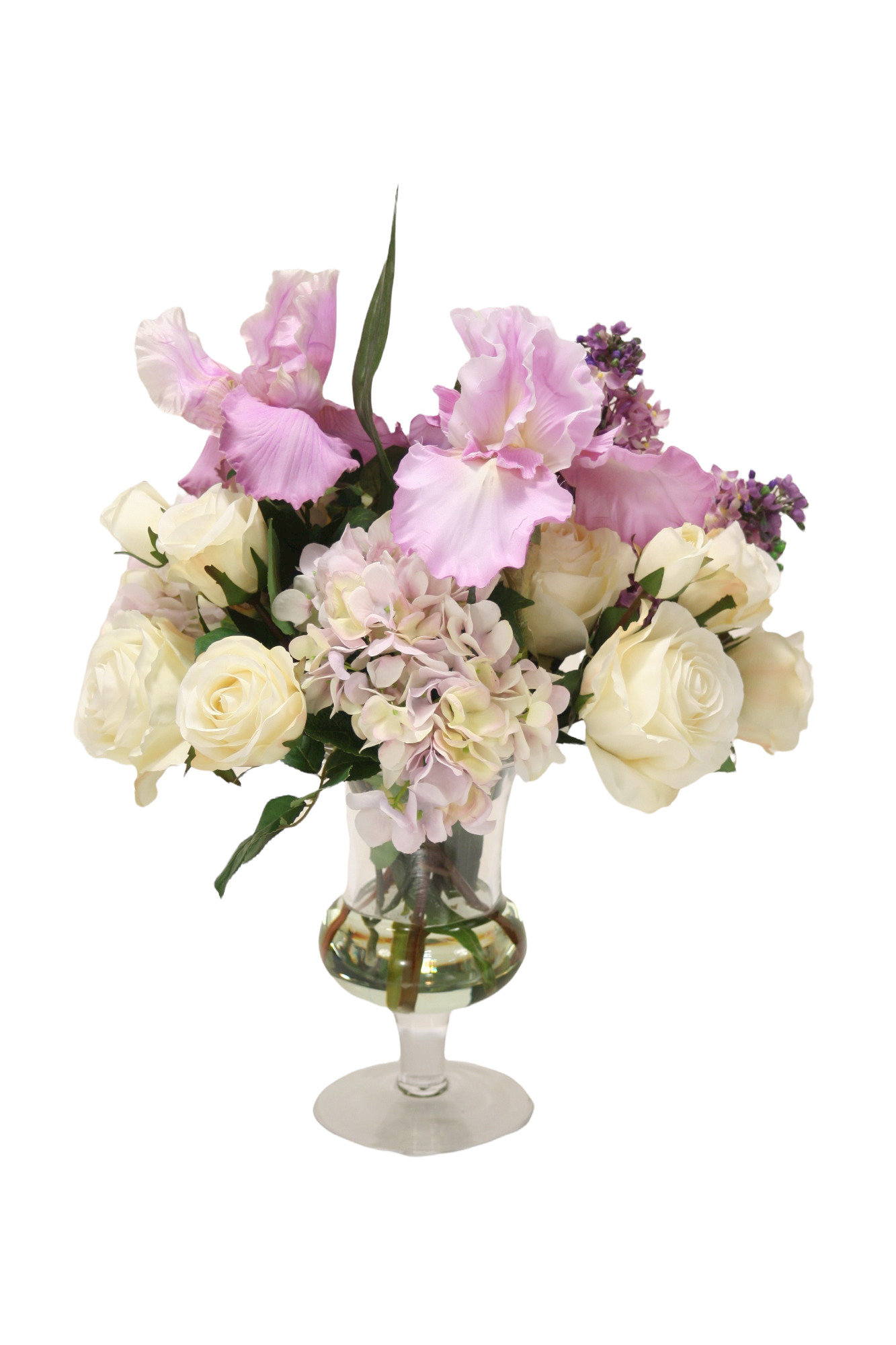 Distinctive Designs Lavender, Hydrangea and Iris Mixed Centerpiece in ...