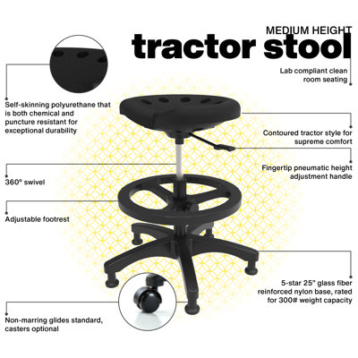 Diversified Woodcrafts Height Adjustable Lab Stool | Wayfair