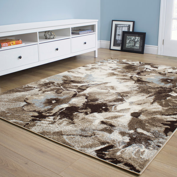 Latitude Run® Britton Floral Brown/Black Area Rug & Reviews | Wayfair