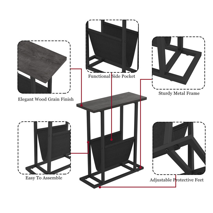 Borough Wharf Holifield Side Table with Storage & Reviews | Wayfair.co.uk