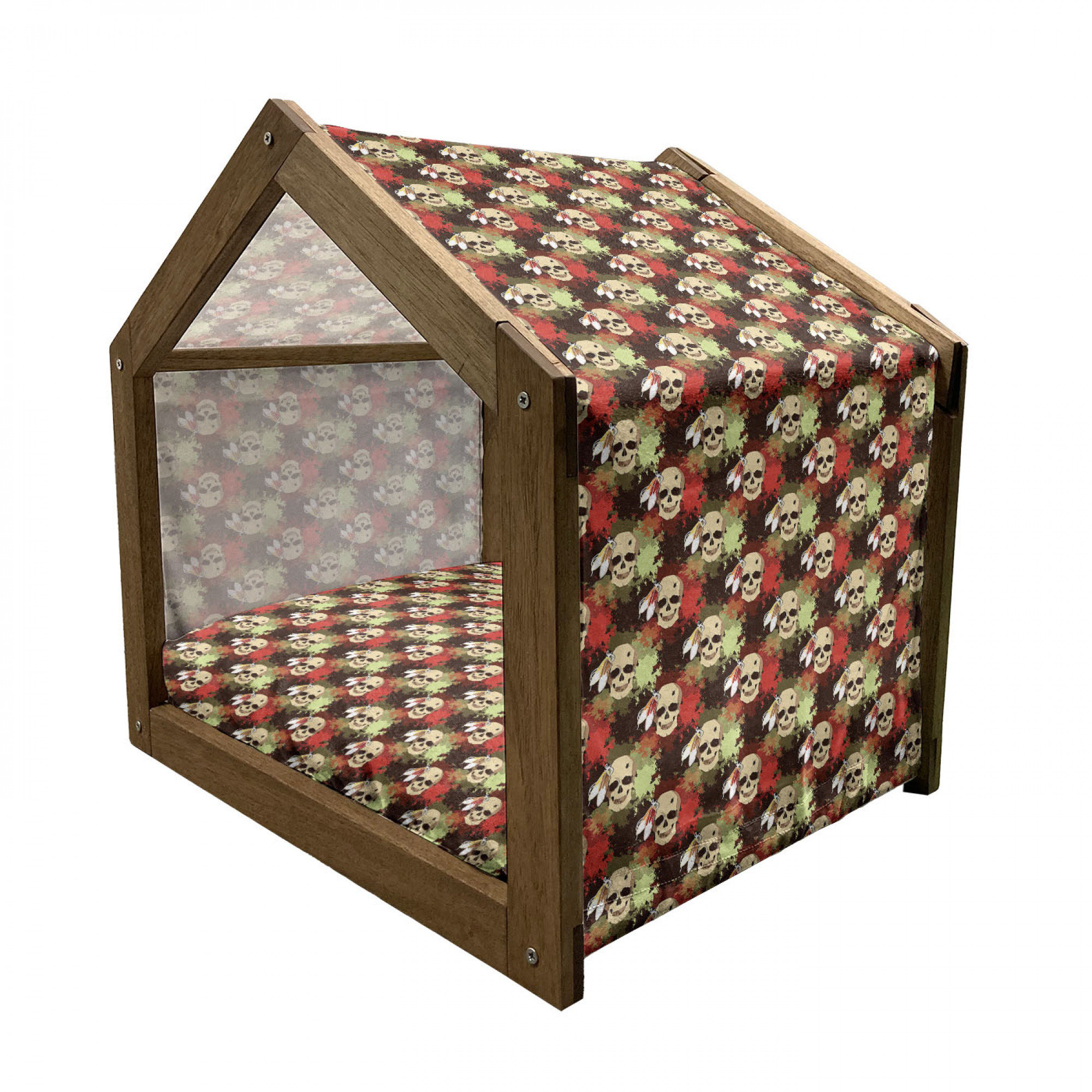 East Urban Home Red Wood Dog House | Wayfair