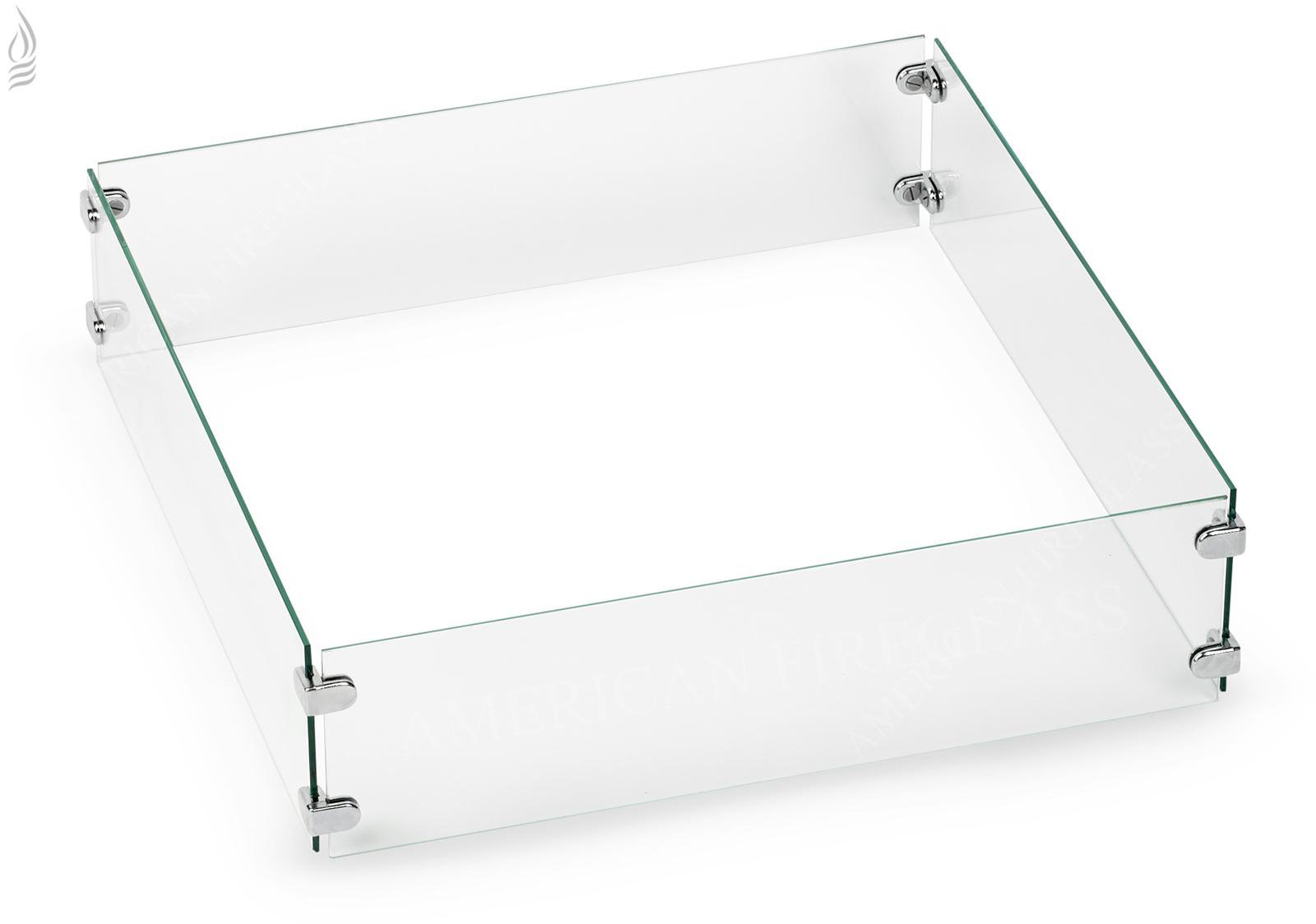 American Fireglass Tempered Square Fire Pit Flame Guard Glass & Reviews ...