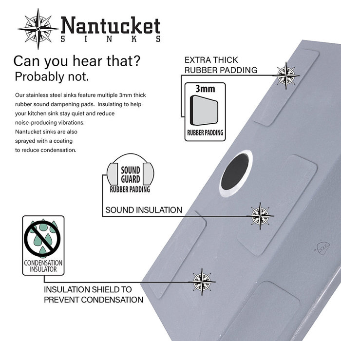 Nantucket Sinks x Studio Dearborn Pro Series Undermount Stainless Steel ...