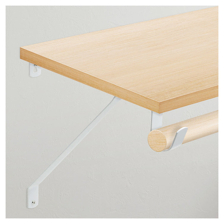 Symple Stuff Heavy Duty Adjustable Shelf Rod Support Bracket (White), 1 ...
