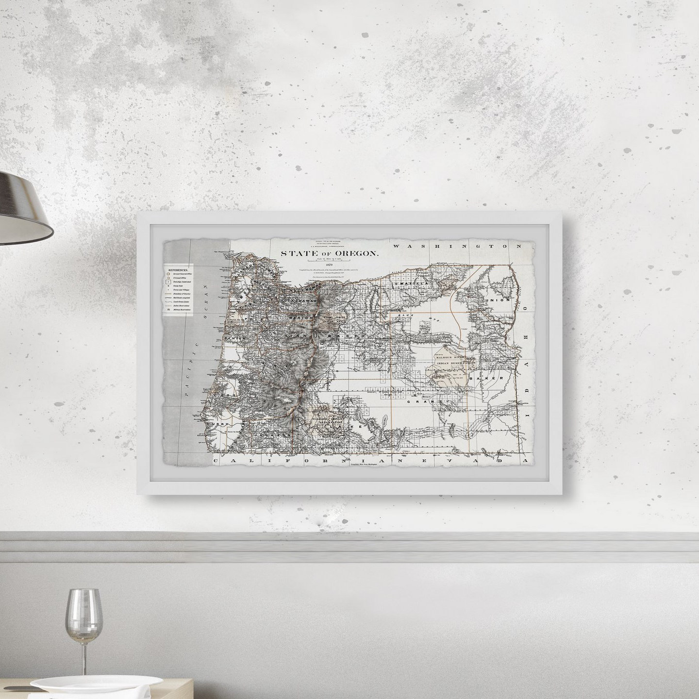 Trinx Map Of The State Of Oregon - Picture Frame Graphic Art | Wayfair