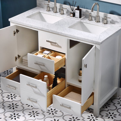 Supreme Wood Whitney 48'' Free-standing Double Bathroom Vanity with ...