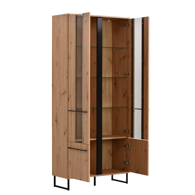 Alpen Home Display Cabinet Highboard Cabinet with Drawers in Natural ...