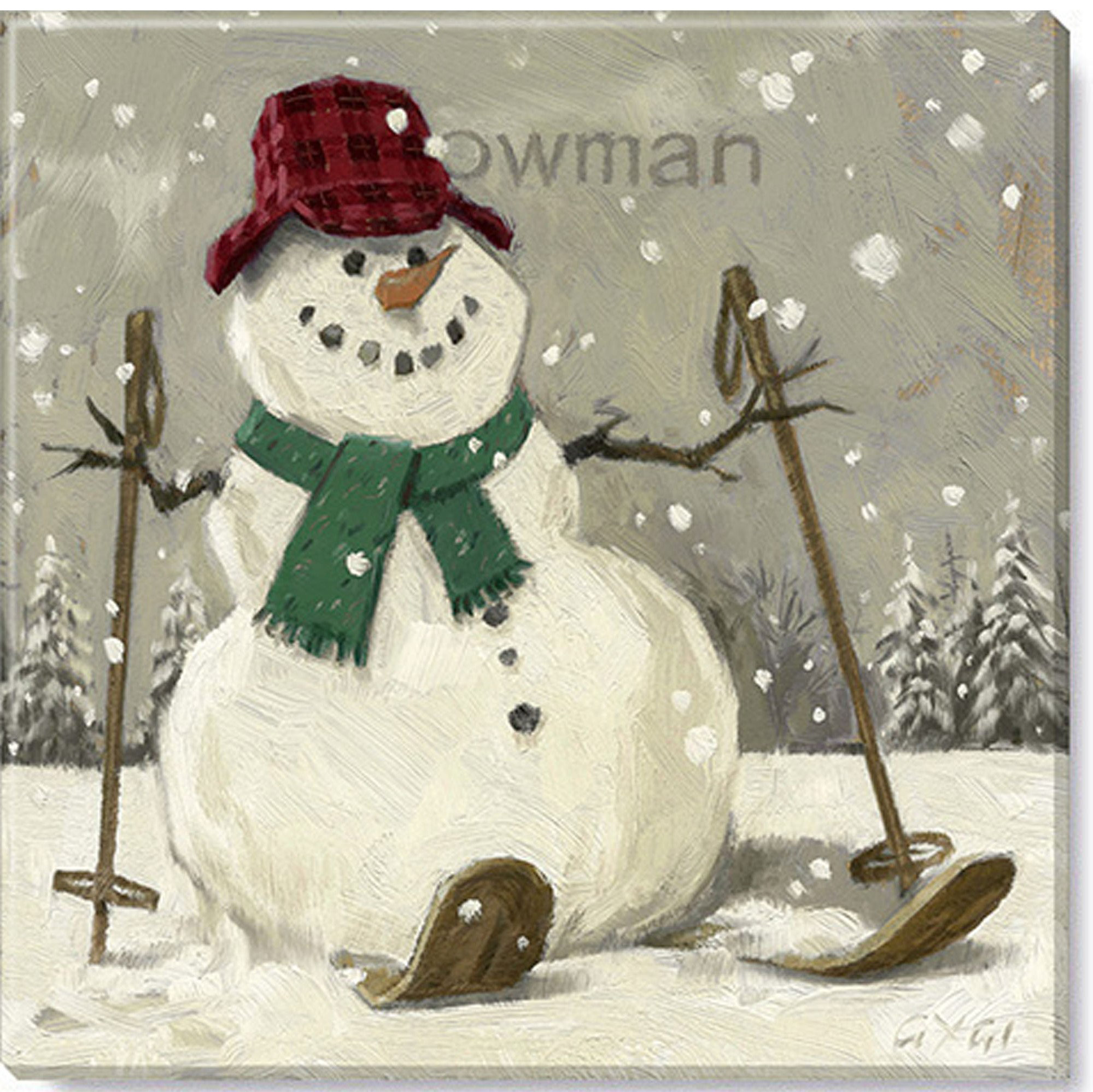 Darren Gygi Home Collection Snowman On Skis Sepia by Darren Gygi ...