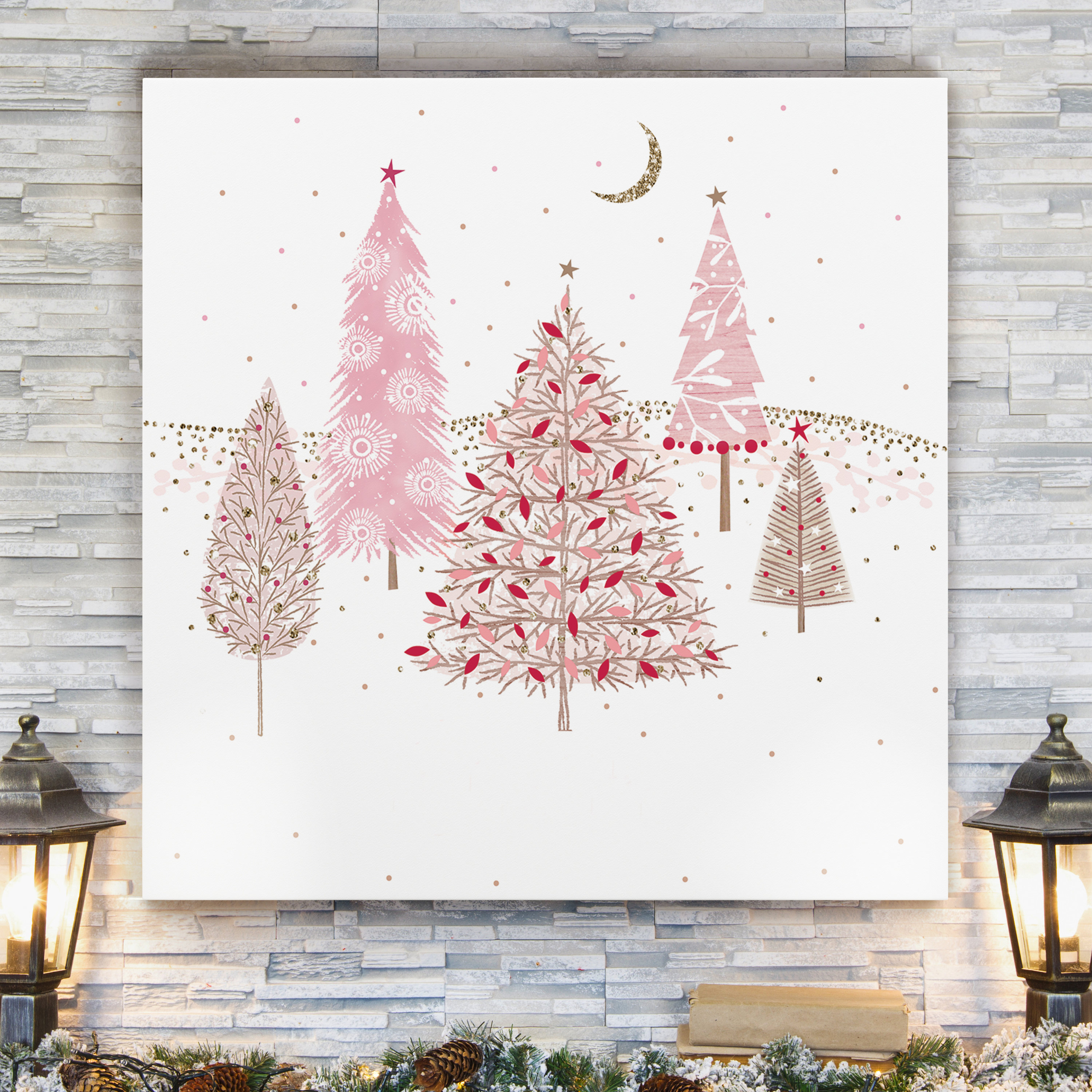 The Holiday Aisle® Pretty Pink Trees - Wrapped Canvas Print & Reviews ...