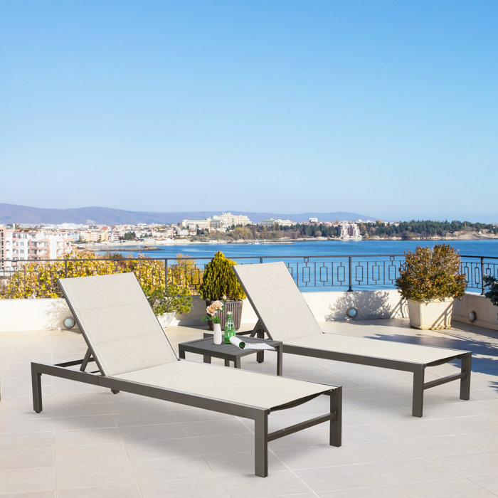 Wade Logan® Allijah Long Reclining Chaise Lounge Set & Reviews | Wayfair