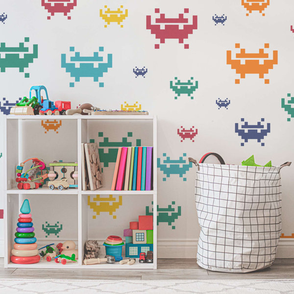 Nakleo Art & Wall Decor 5 Piece Reusable Space Invaders Stencil Set ...