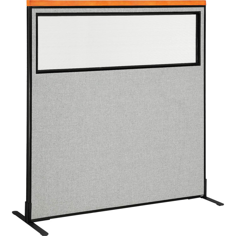 Interion Deluxe Freestanding Blue Office Partition Panel With Partial ...