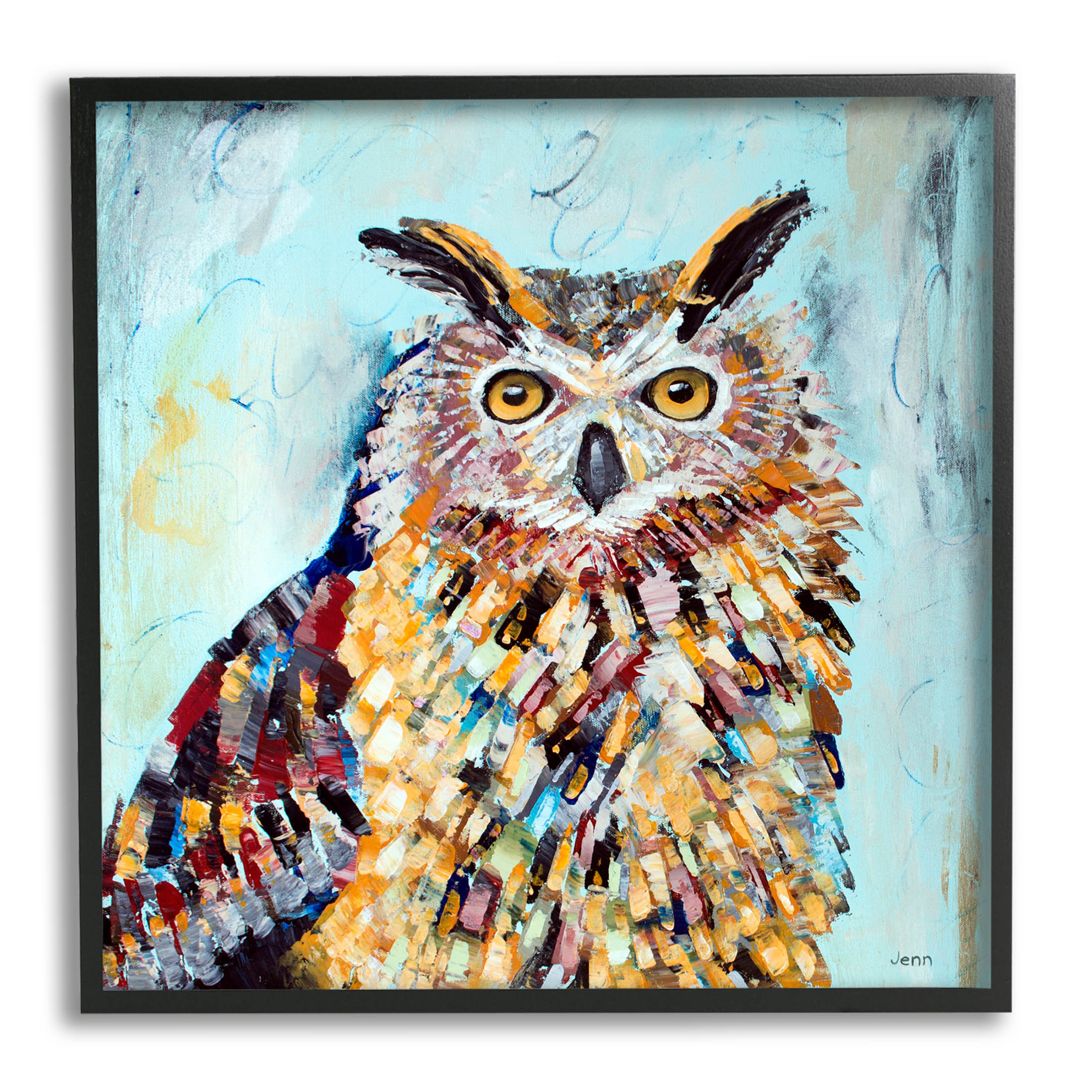 Stupell Industries Street Style Modern Owl by - Floater Frame Painting ...