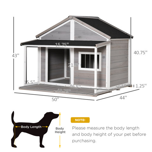 Archie & Oscar™ Mitzi Gray Wood Dog House | Wayfair