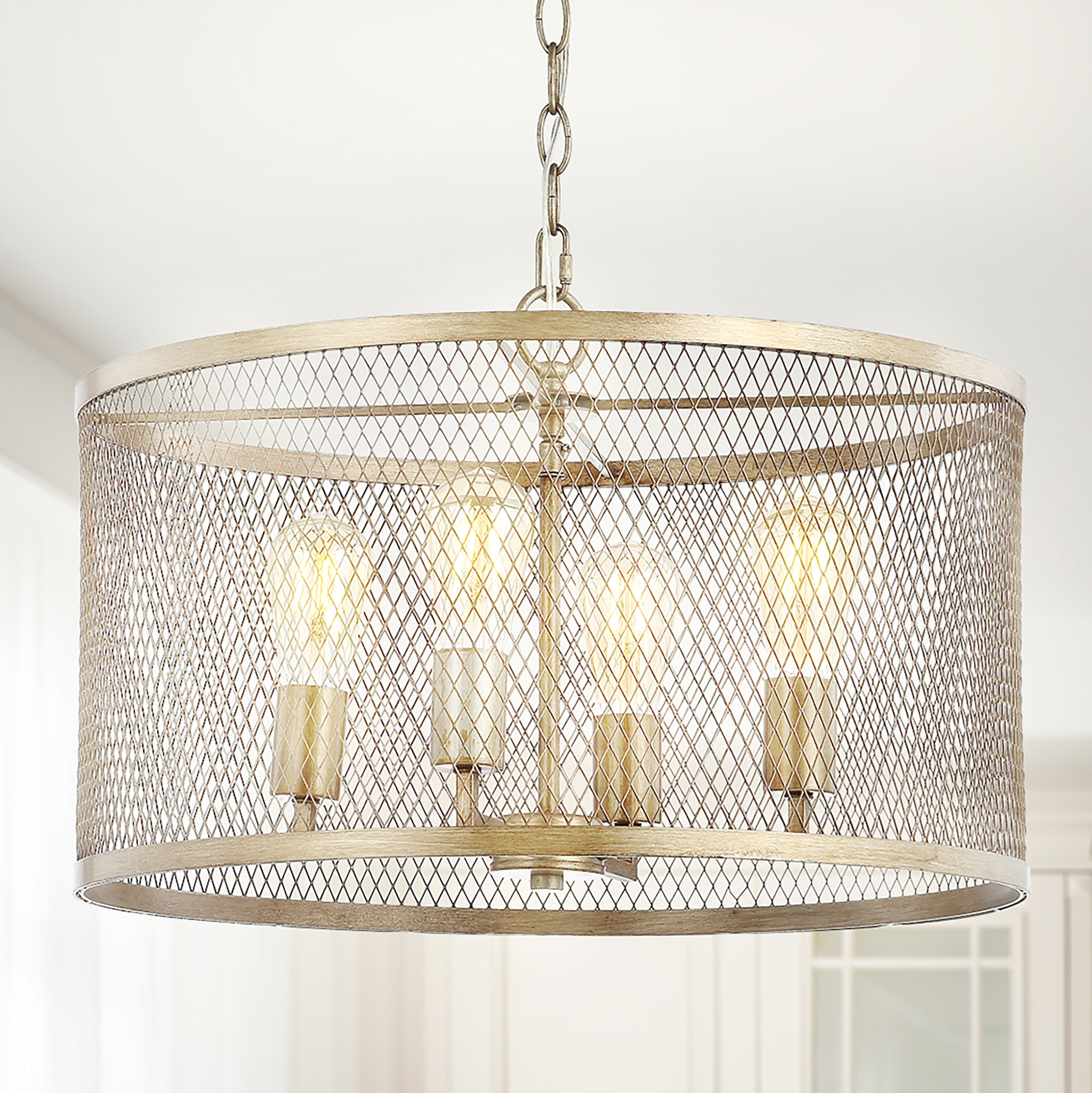 Williston Forge Kace 4 - Light Antiqued Gold Single Pendant | Wayfair