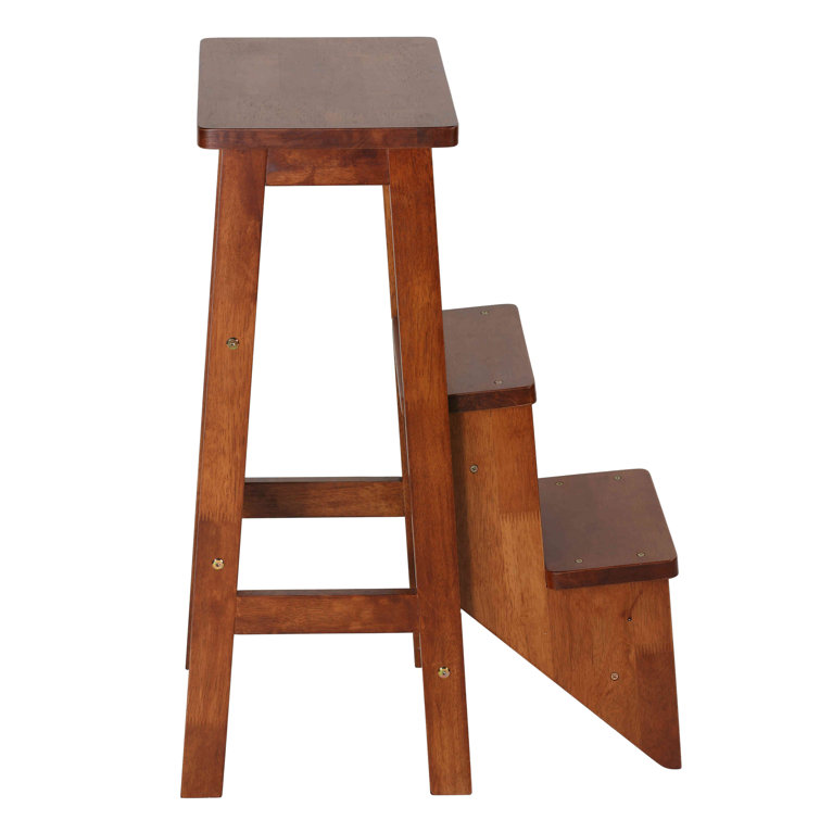 Millwood Pines Corlyn 2 - Step Wood Folding Step Stool & Reviews | Wayfair