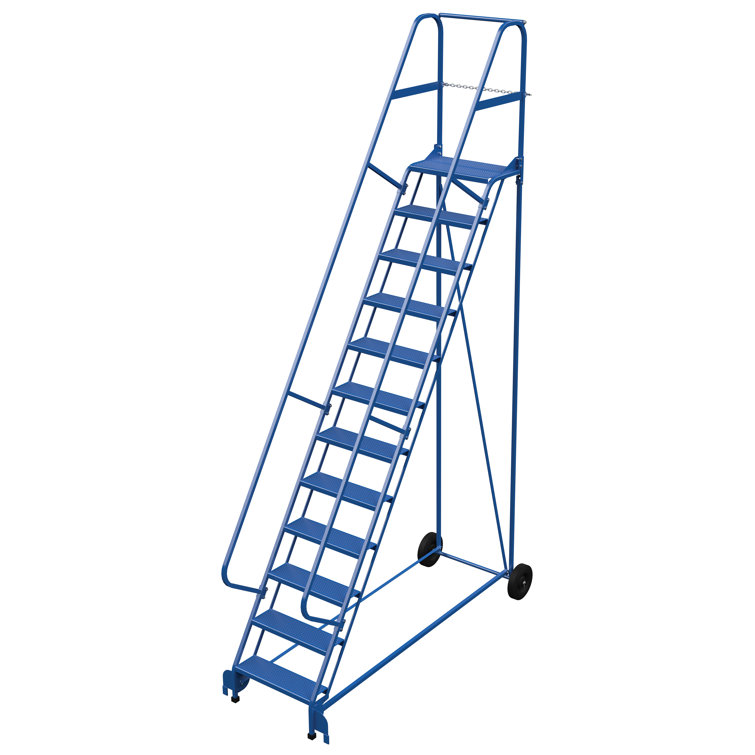 WFX Utility™ Cocheco 13' Steel Folding Rolling Ladder | Wayfair