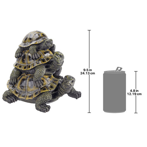 Design Toscano Three's A Crowd Stacked Turtle Statue & Reviews | Wayfair