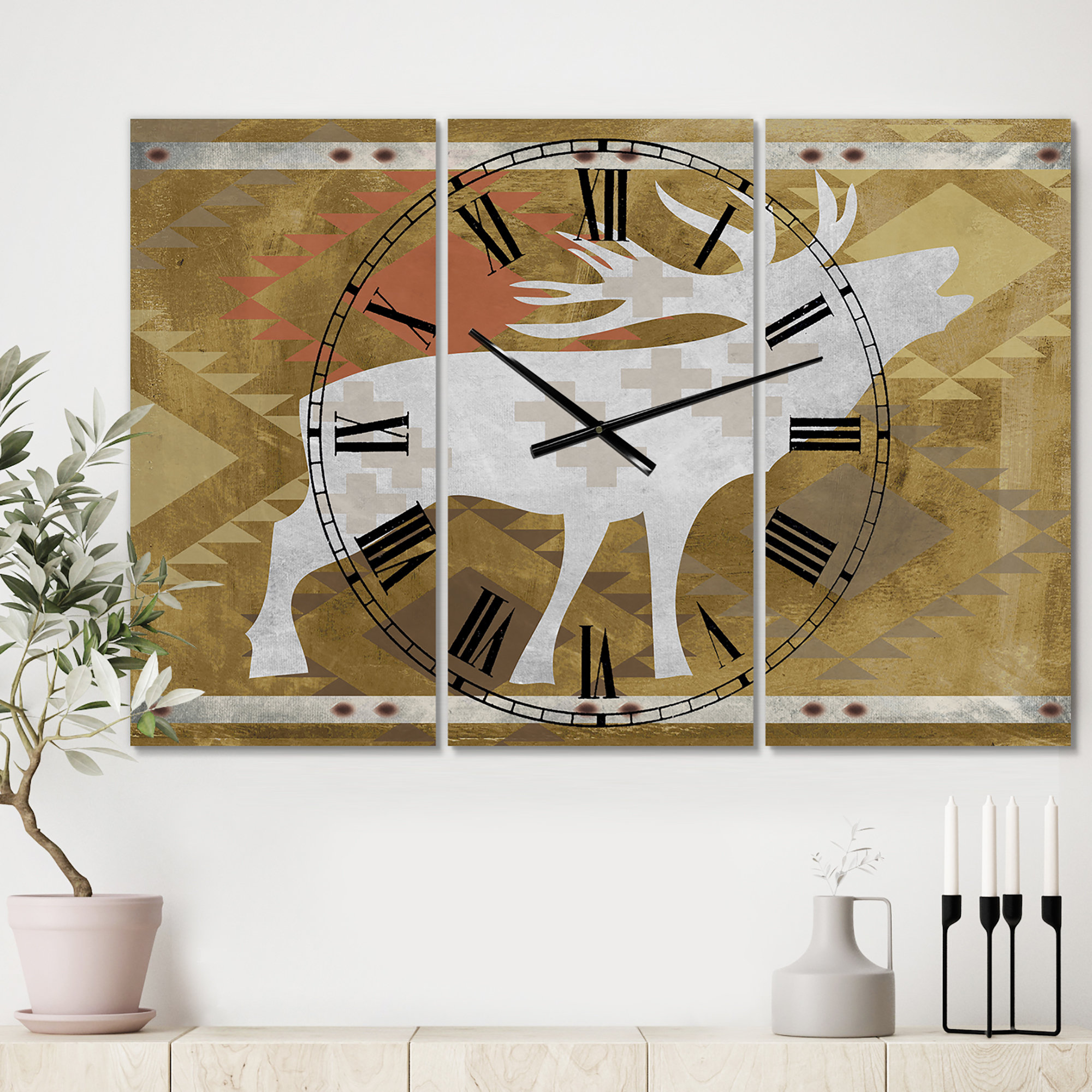 East Urban Home Patterned Howling White Moose - Oversized Traditional 3 ...