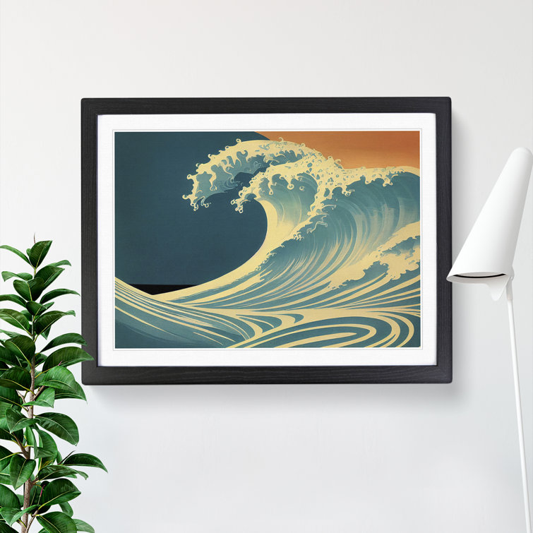 House of Hampton Modern Japanese Wave - Picture Frame Graphic Art ...