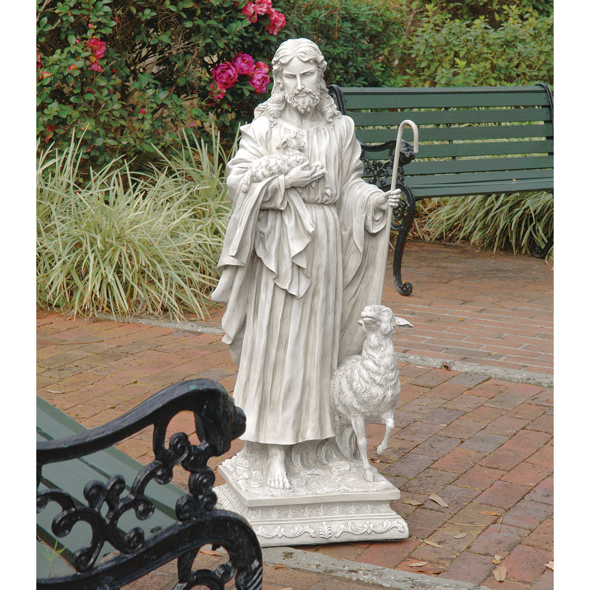 Design Toscano Jesus The Good Shepherd Garden Statue & Reviews | Wayfair