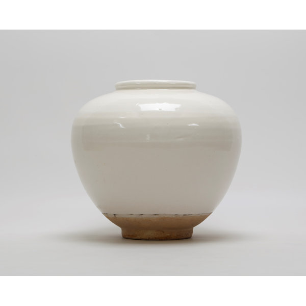Orren Ellis 10"H Off White Ceramic Vase Round With Unglazed Base | Wayfair