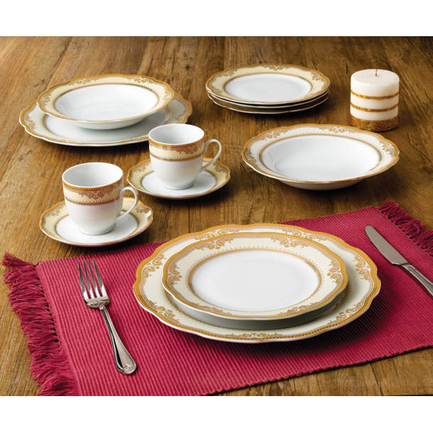 Lorren Home Trends Bone China Dinnerware Set - Service for 8 & Reviews ...
