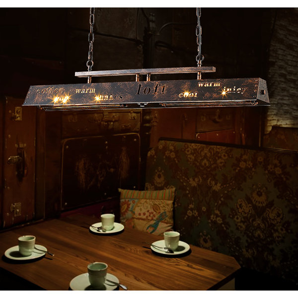 Williston Forge Rustic Metal Rectangle Pendant Light(2 Heads) | Wayfair