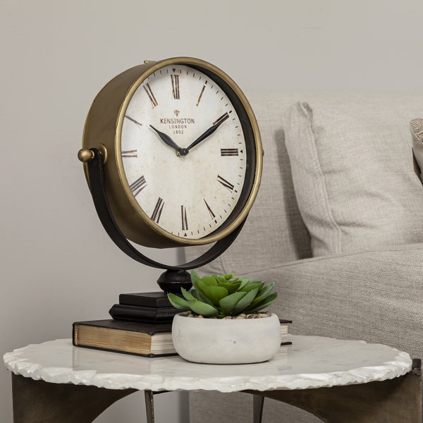 Lark Manor Gold Metal Desk Clock & Reviews | Wayfair