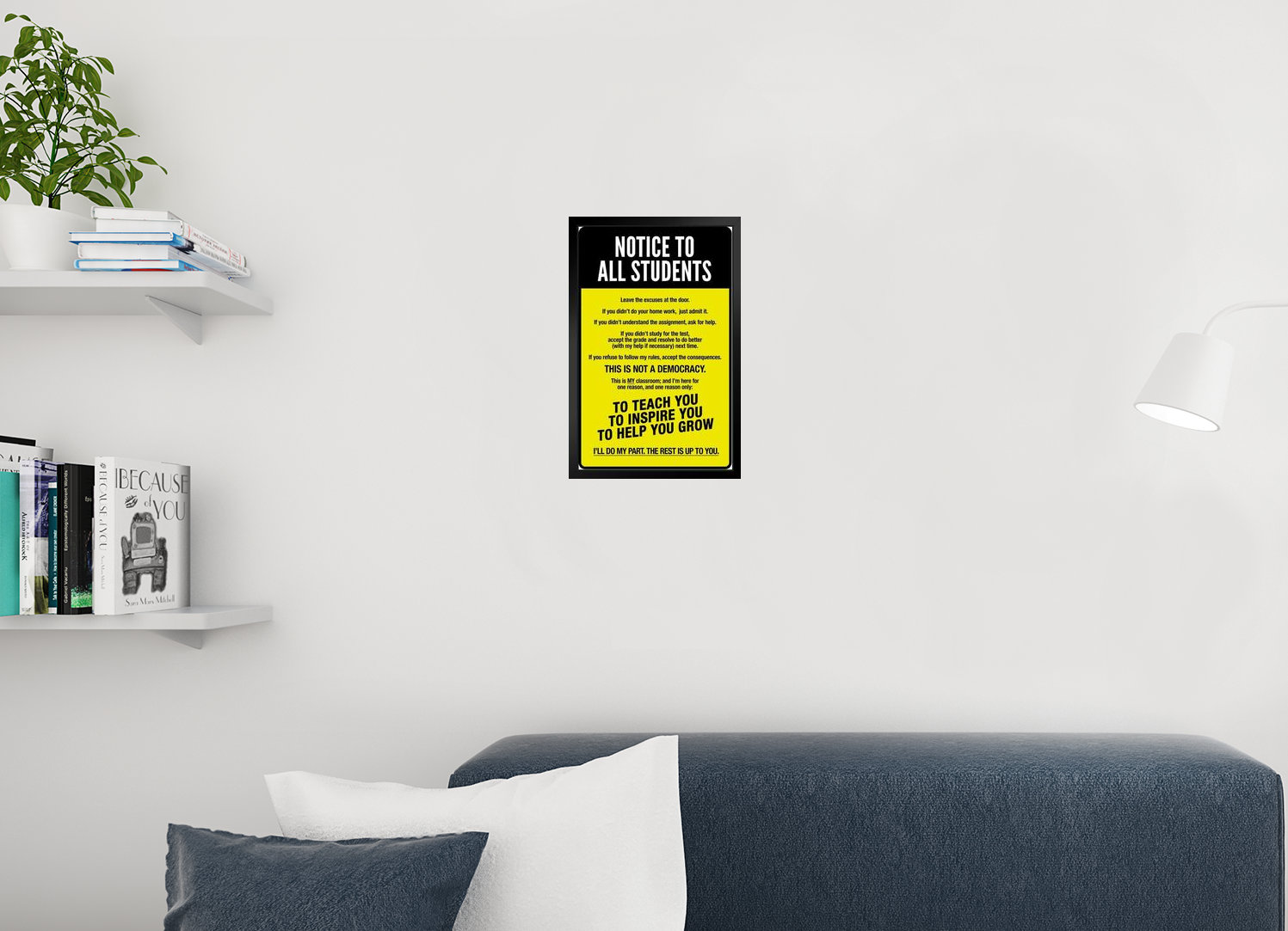 Trinx Classroom Sign Notice To All Students Warning Rules Teacher ...