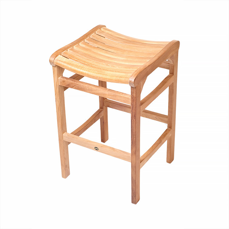 Loon Peak® Teak Backless Bar Chair Manhattan | Wayfair