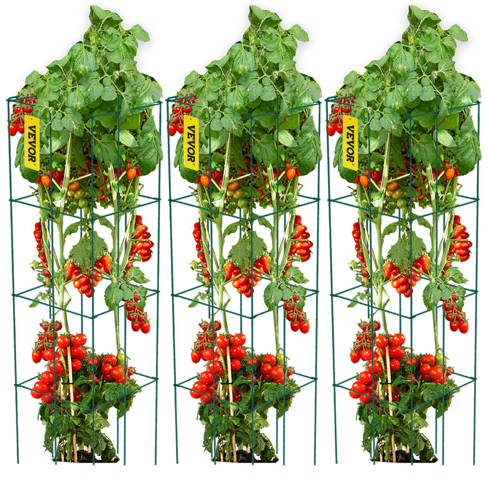 VEVOR Tomato Cages, 14.6' X 14.6' X 39.4', 3 Packs Tomato Cages For ...