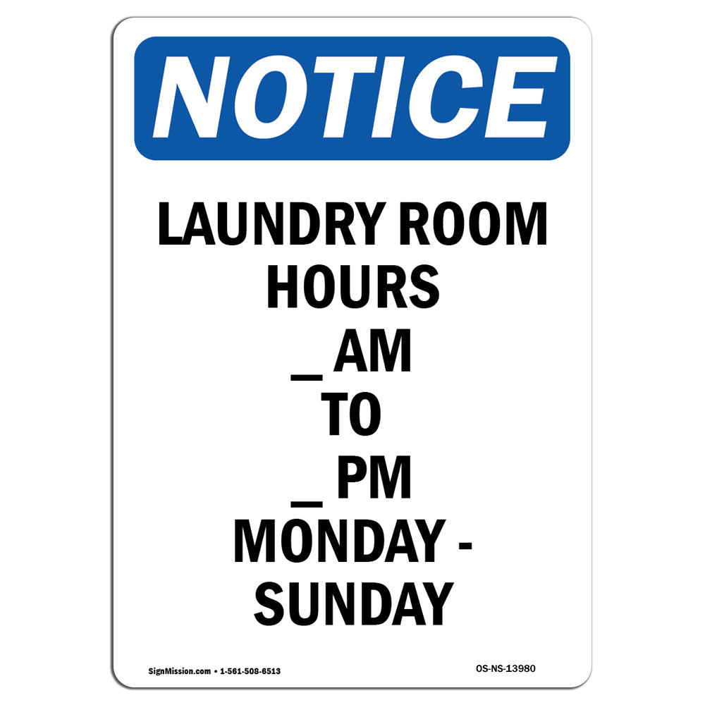 SignMission Laundry Room Hours Am to Sign | Wayfair