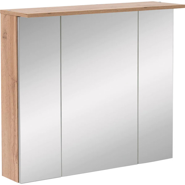 Vio 80.5cm x 72.3cm Surface Mount Mirror Cabinet with LED Lighting ...