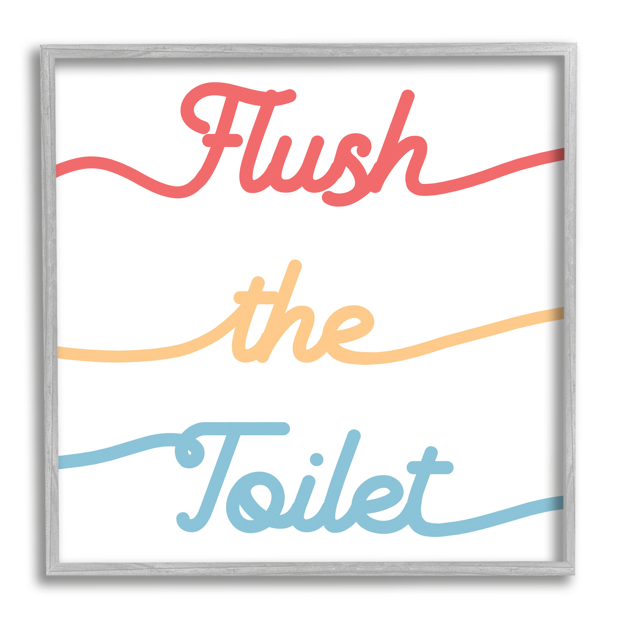 Stupell Industries Flush The Toilet Sign Children's Bathroom Typography ...