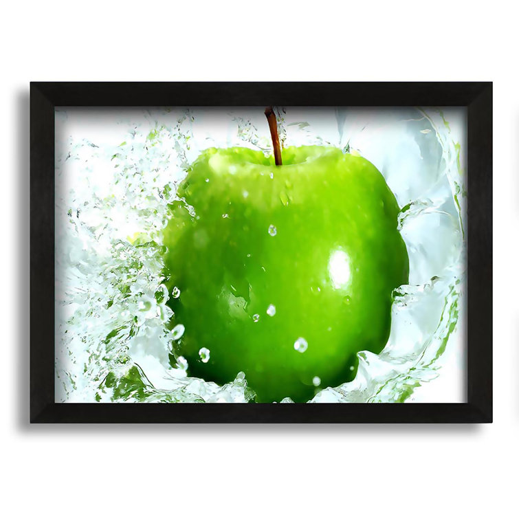 Brayden Studio Fresh Green Apple - Picture Frame Photograph on Canvas ...