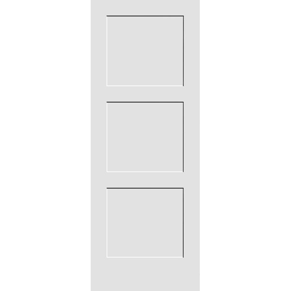 Trimlite Primed 3 Equal Panel Interior Shaker Door Prehung with 7-1/4 ...